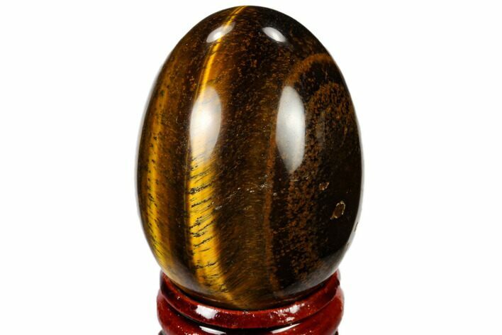 2" Polished Tiger's Eye Egg With Stand For Sale - FossilEra.com